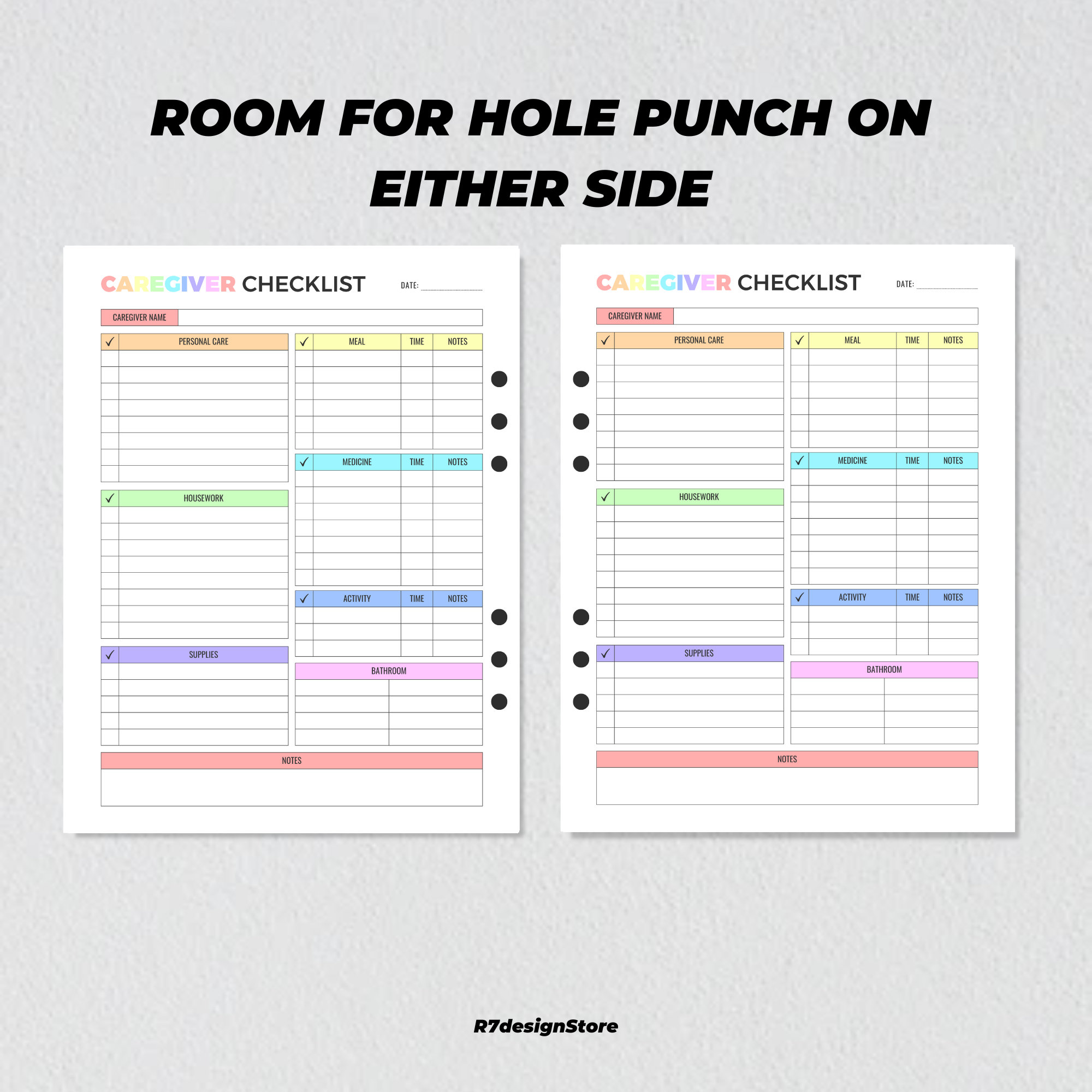 Caregiver Checklist Printable, Elderly Care Planner, Daily Caregiving ...