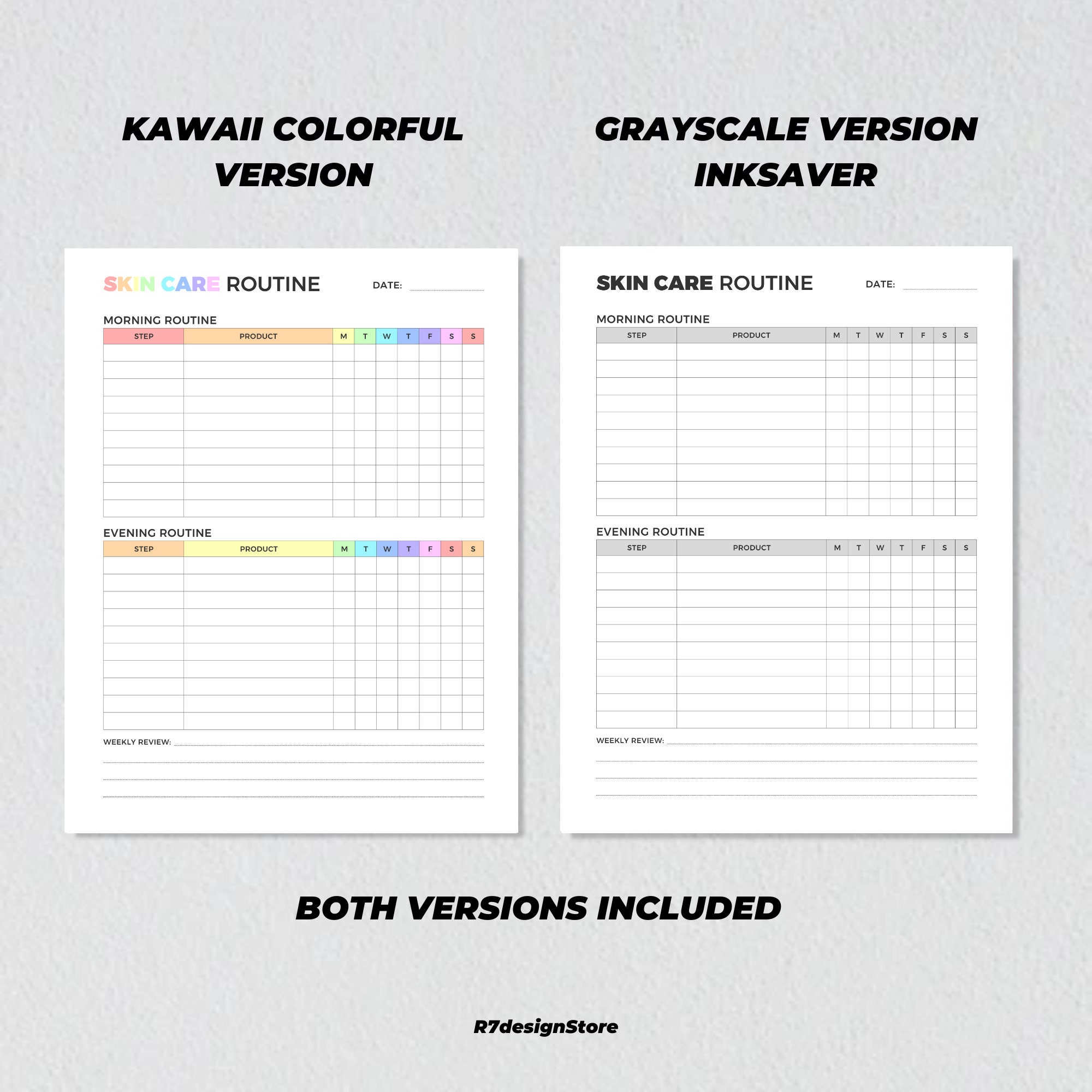 Skin Care Routine Printable, Self Care Checklist Template, 7 Day Skin ...