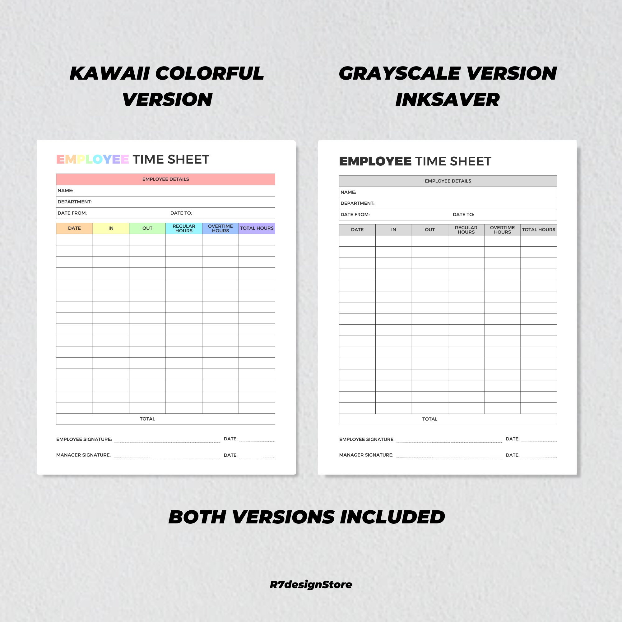 Employee Timesheet Printable Daily Employee Time Tracker - Etsy Canada