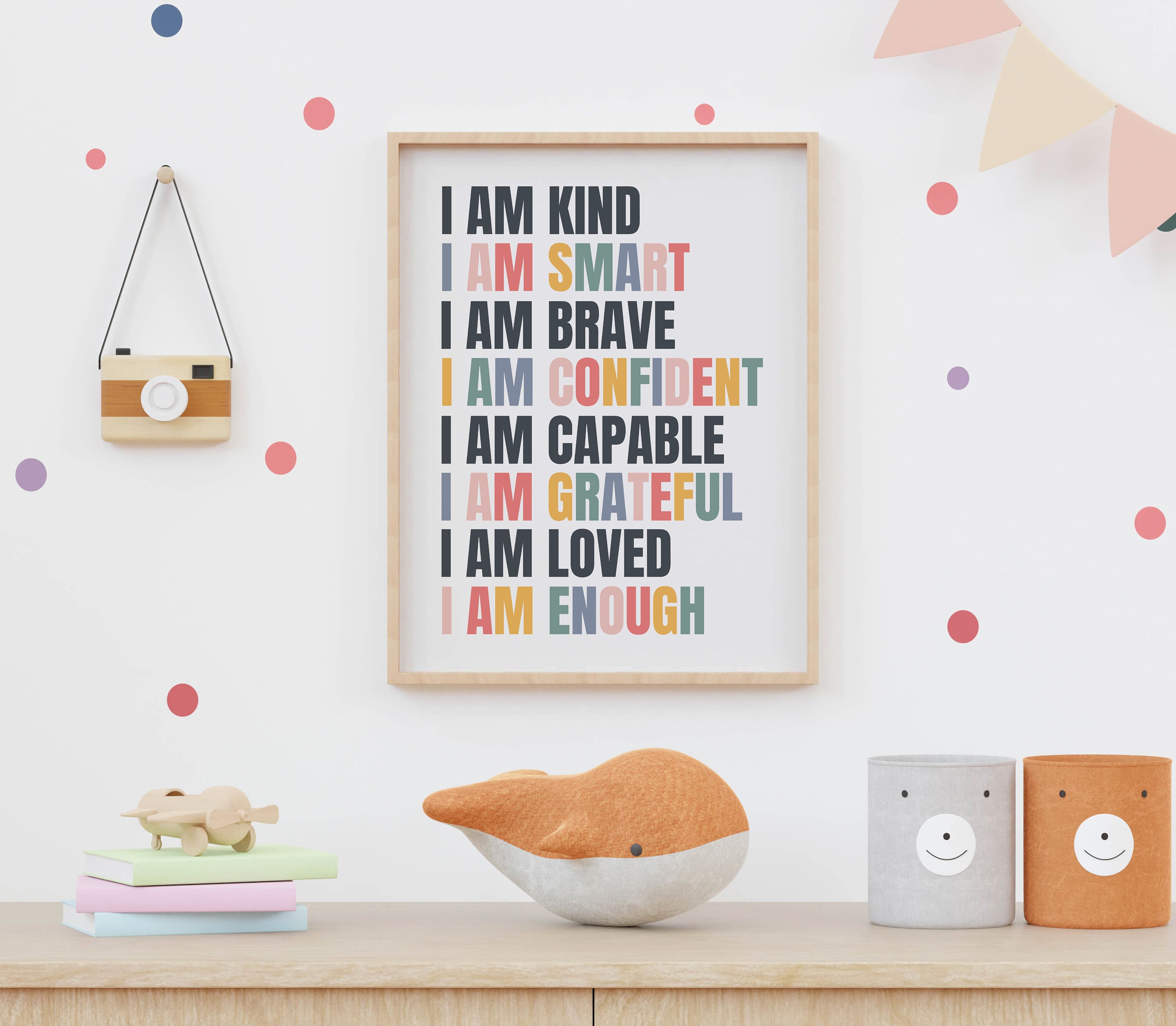 I Am Kind I Am Smart Art Printable, Colorful Motivational Wall Art ...