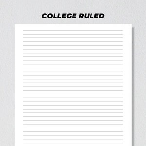 Buy Lined Paper Printable, Wide Ruled Paper, College Ruled Paper ...
