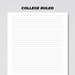 Buy Lined Paper Printable, Wide Ruled Paper, College Ruled Paper ...
