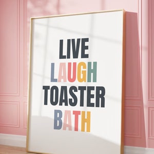 Funny Bathroom Printable Wall Art, Aesthetic Colorful Typography, Funny ...