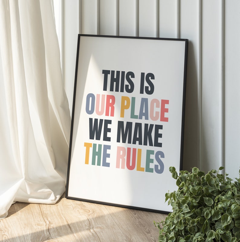 This is Our Place Wall Art Printable, Colorful Typography, Funny Family ...
