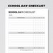 School Day Checklist Printable, Kids Daily Chore Chart Tracker ...