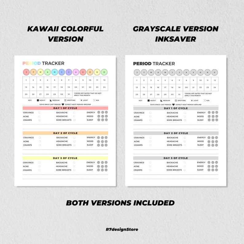 Buy Period Tracker Printable, Menstrual Cycle Planner, PMS Symptom ...