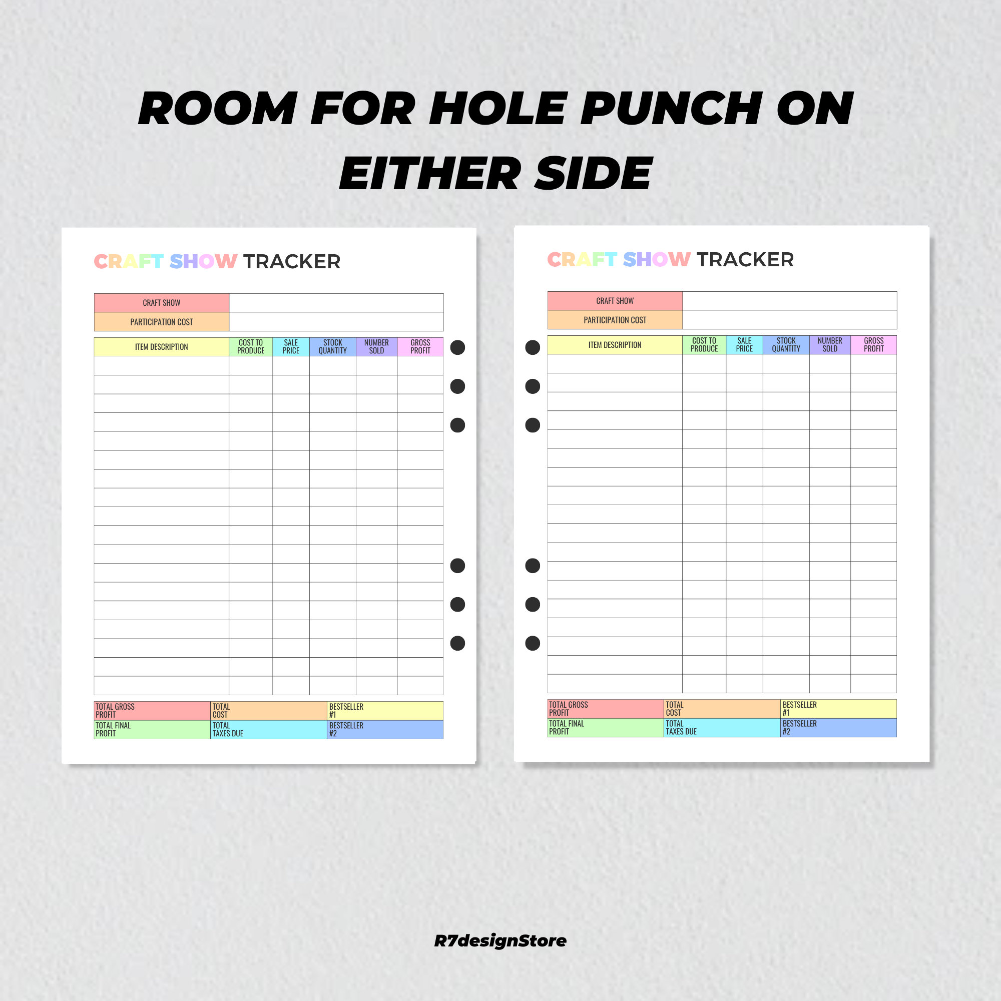 Craft Show Tracker Printable, Craft Fair Planner, Sales Profit Tracker ...