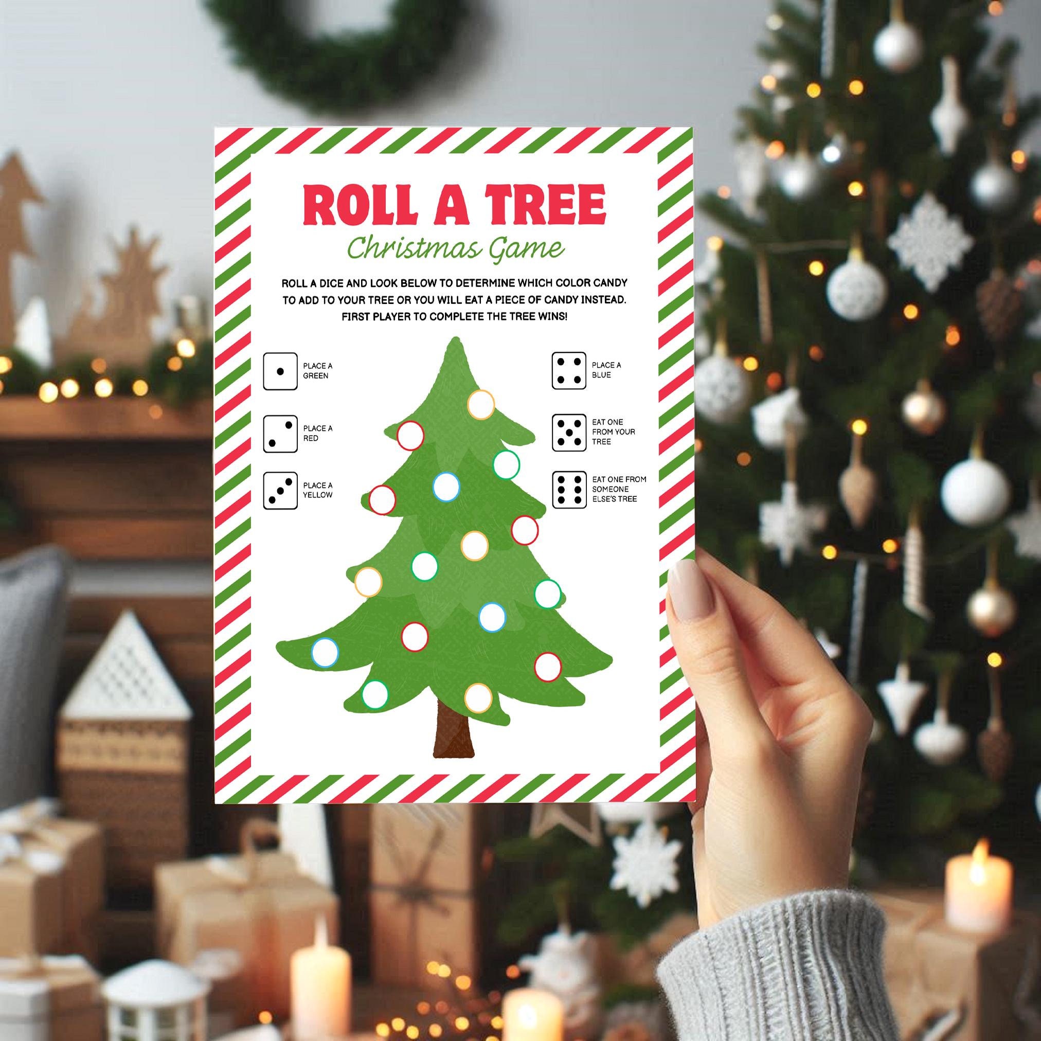Roll a Christmas Tree Game Printable, Christmas Party Game, Roll a Dice ...