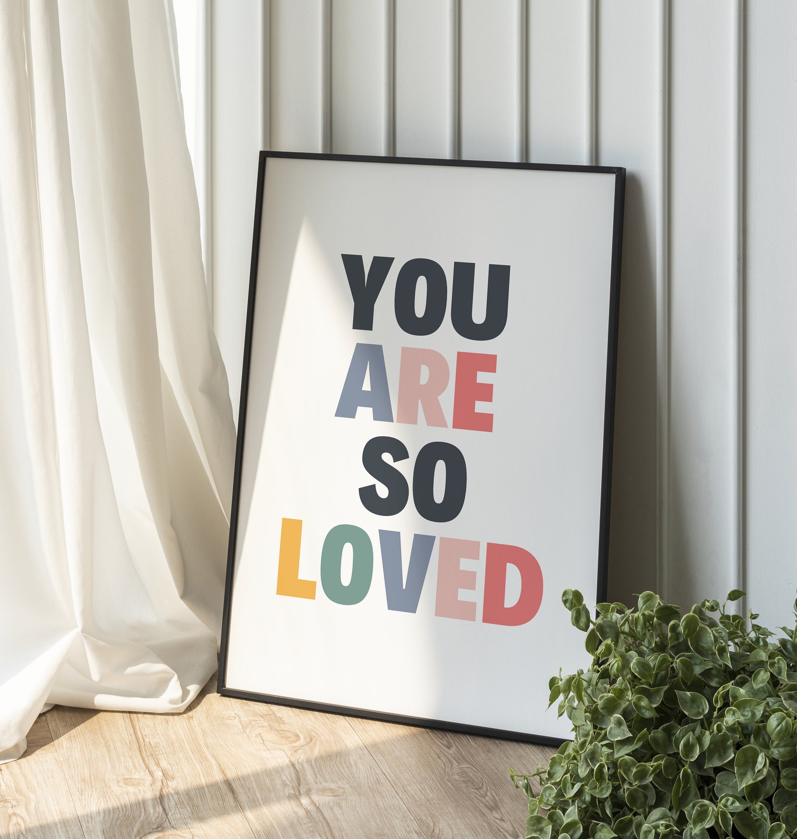 You Are so Loved Wall Art Printable, Colorful Typography, Kids Nursery ...