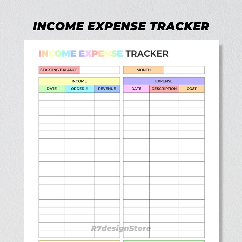 Income Expense Business Tracker Printable, Small Business Finance ...