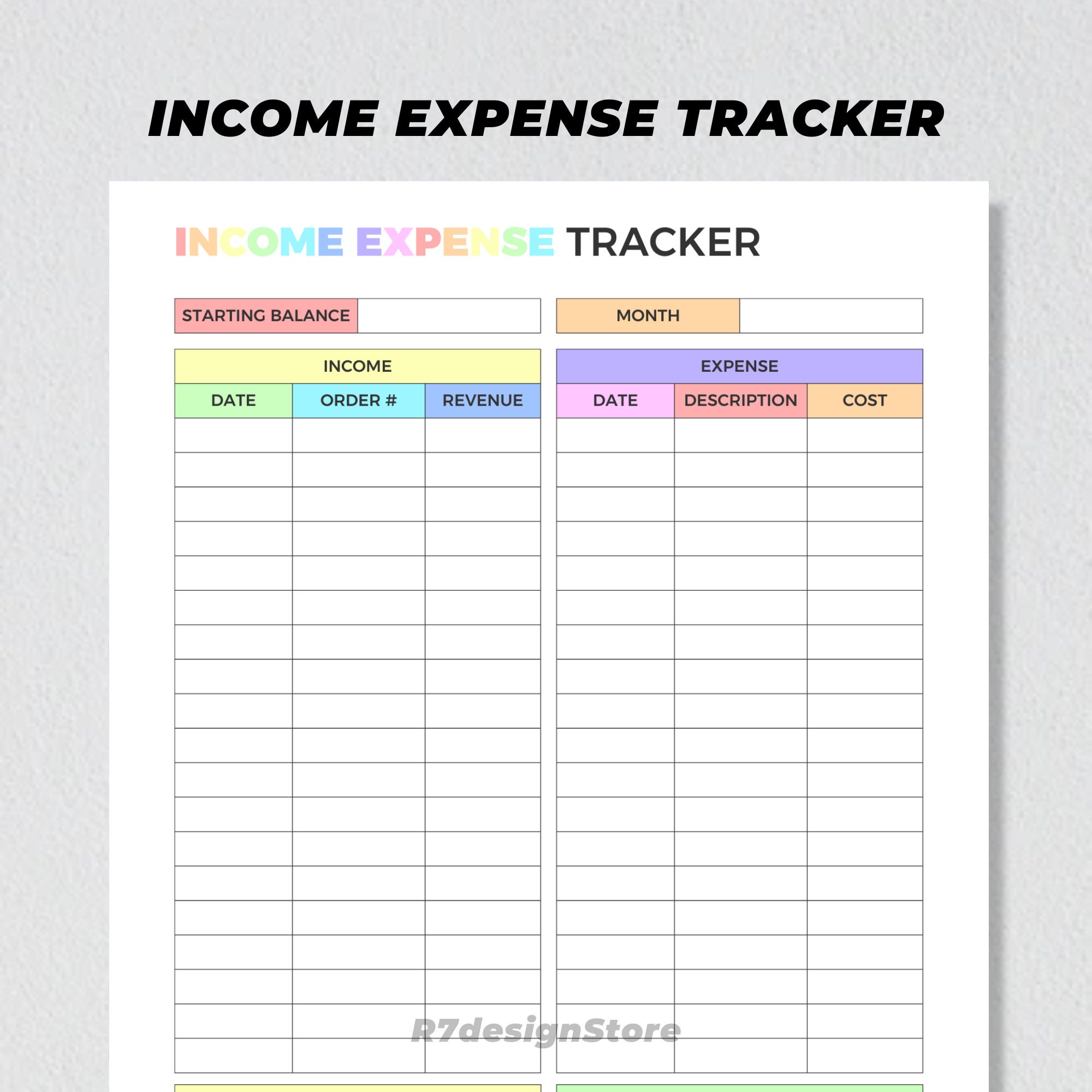 Income Expense Business Tracker Printable, Small Business Finance ...