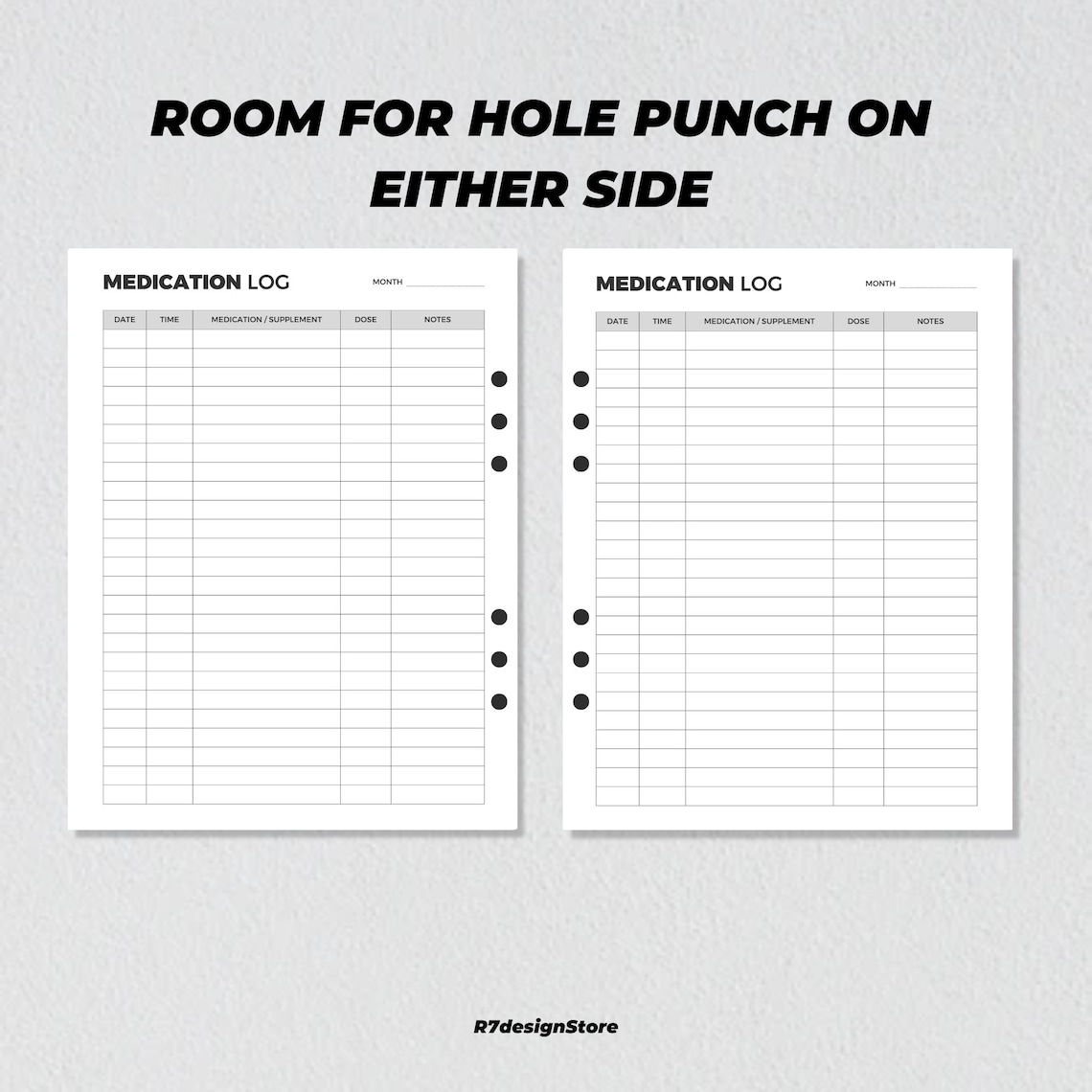 Medication Log Printable, Medicine Dosage Tracker, Medication Report ...