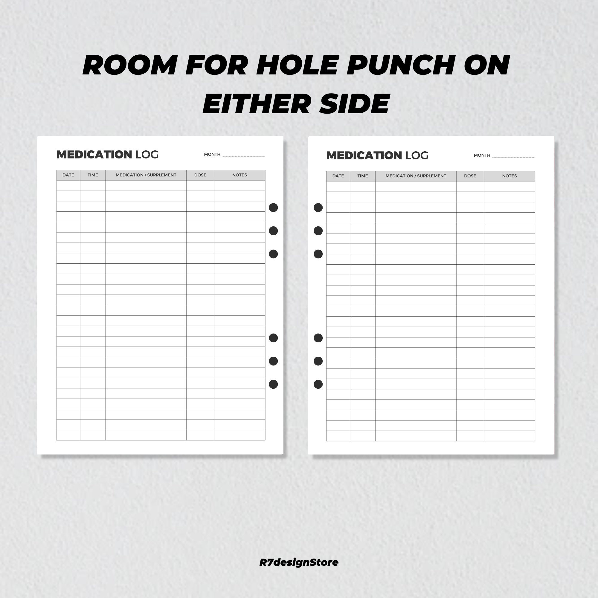 Medication Log Printable, Medicine Dosage Tracker, Medication Report ...