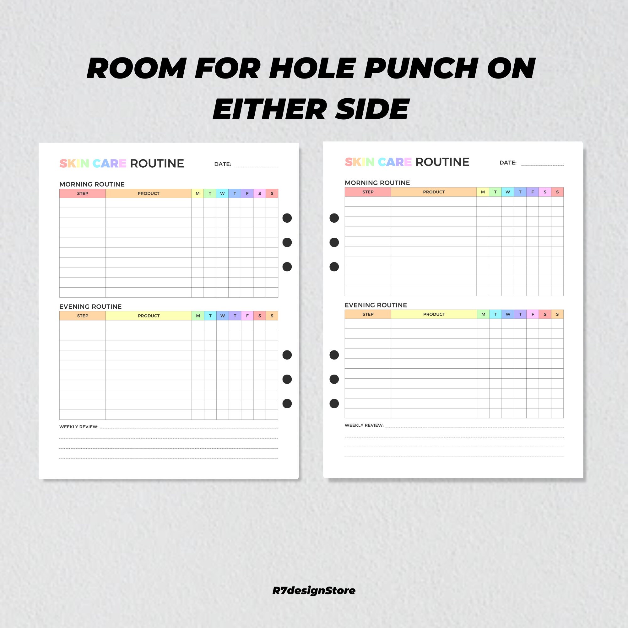 Skin Care Routine Printable, Self Care Checklist Template, 7 Day Skin ...