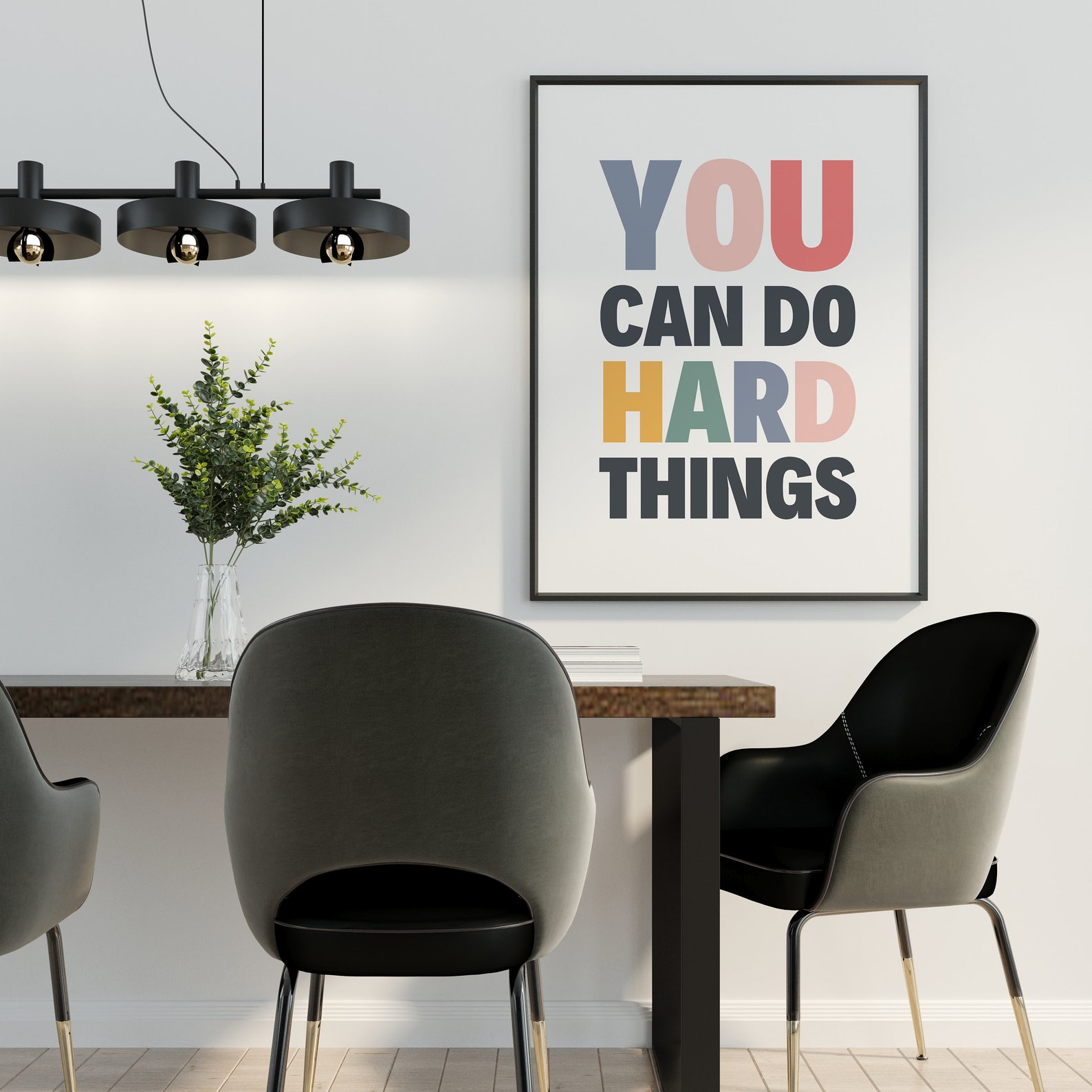 You Can Do Hard Things Art Print, Colorful Affirmation Wall Art Quote ...
