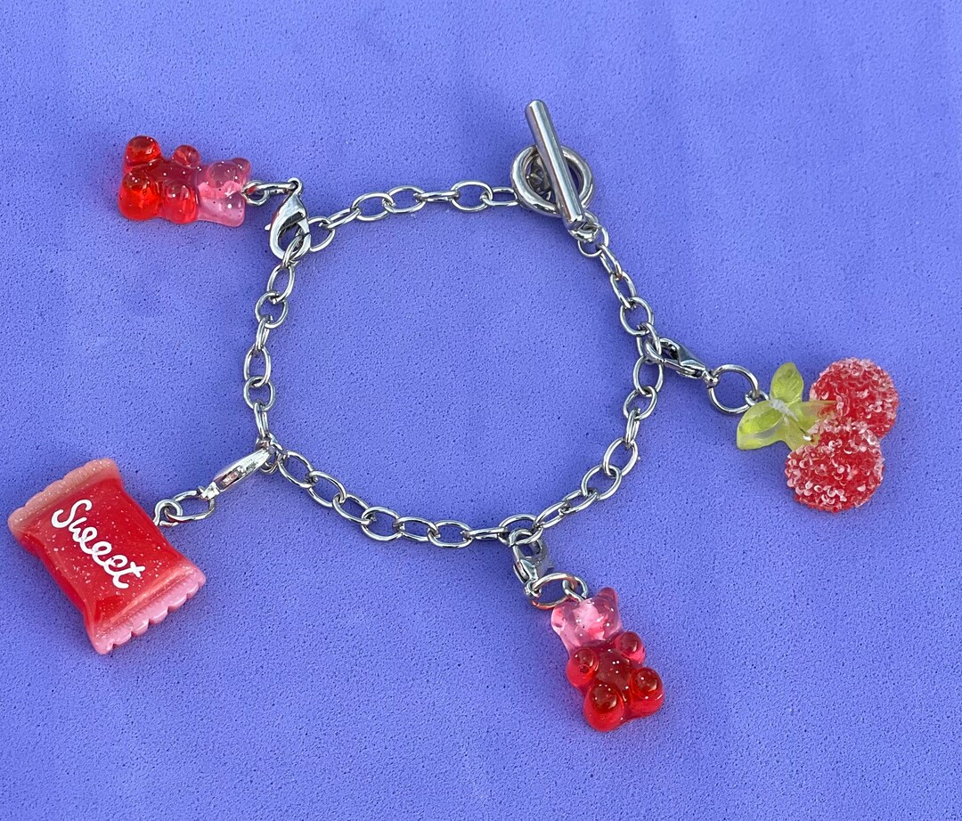 Sweet & Sour Cherry Charm Bracelet - Etsy