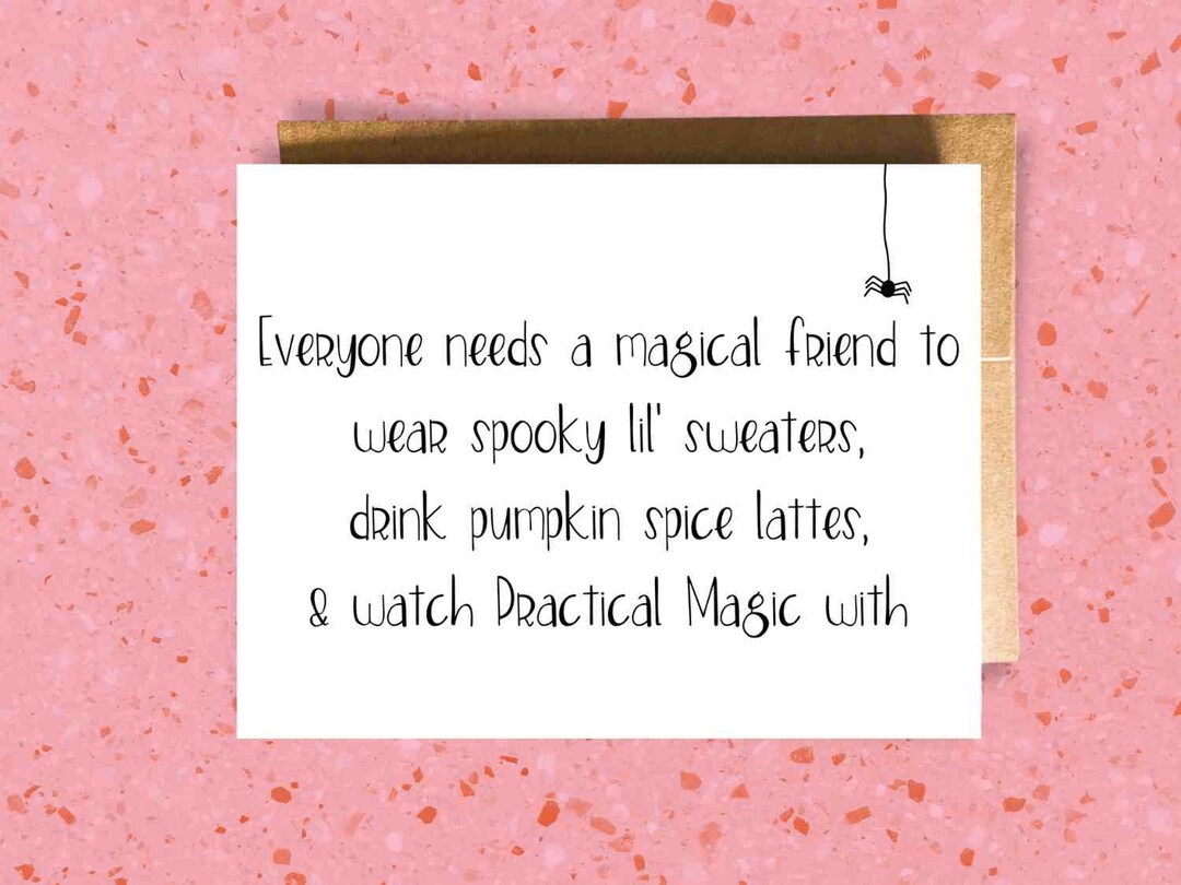 Witchy Card for Best Friend | Practical Halloween Magic Card | Gift for ...