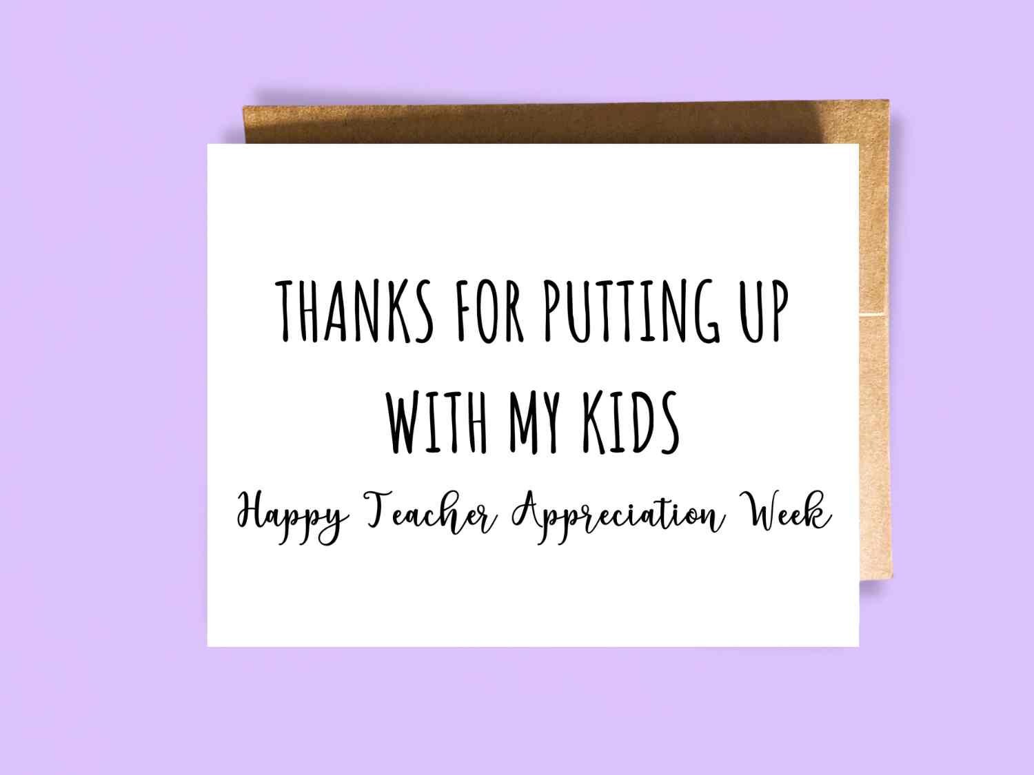 Teacher Appreciation Week Card Funny Card for Teacher - Etsy