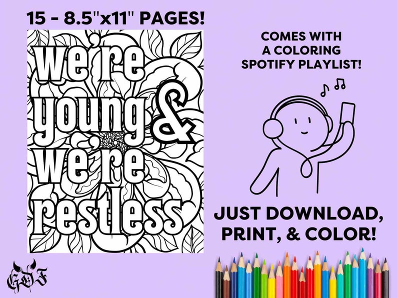 Printable Adult Coloring Pages Swift Music Coloring Sheets - Etsy