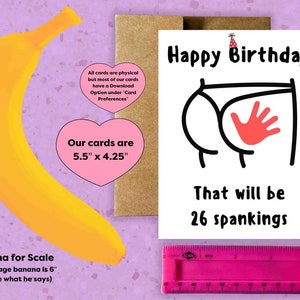 Birthday Spanking Card - Custom Happy Birthday Gift for Him - Funny Birthday Card for Wife ...