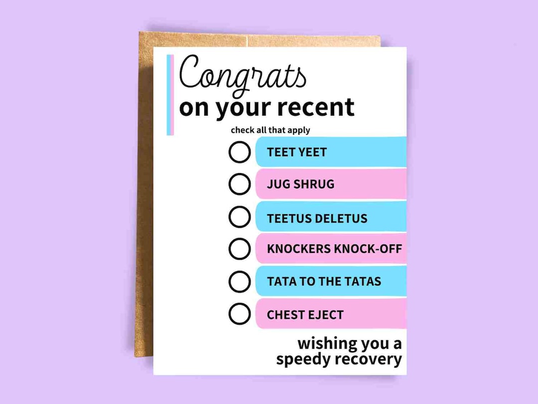 Congrats Surgery Card Teet Yeet Card Teetus Deletus Gift for Friend ...