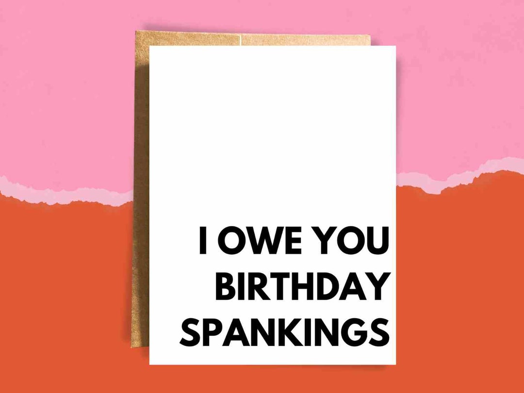 Birthday Spankings Card Funny Bday Card For Her Naughty Card For