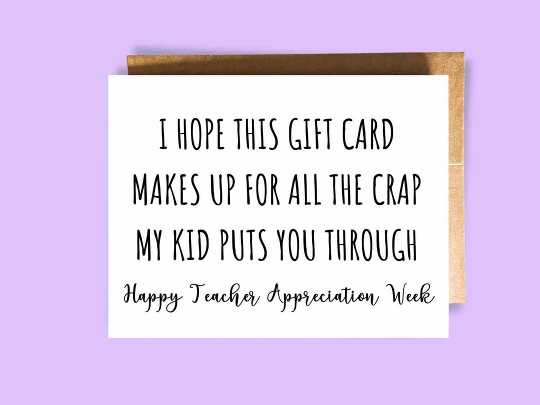 Teacher Appreciation Week Gift | Funny Card for Teacher | Card for ...