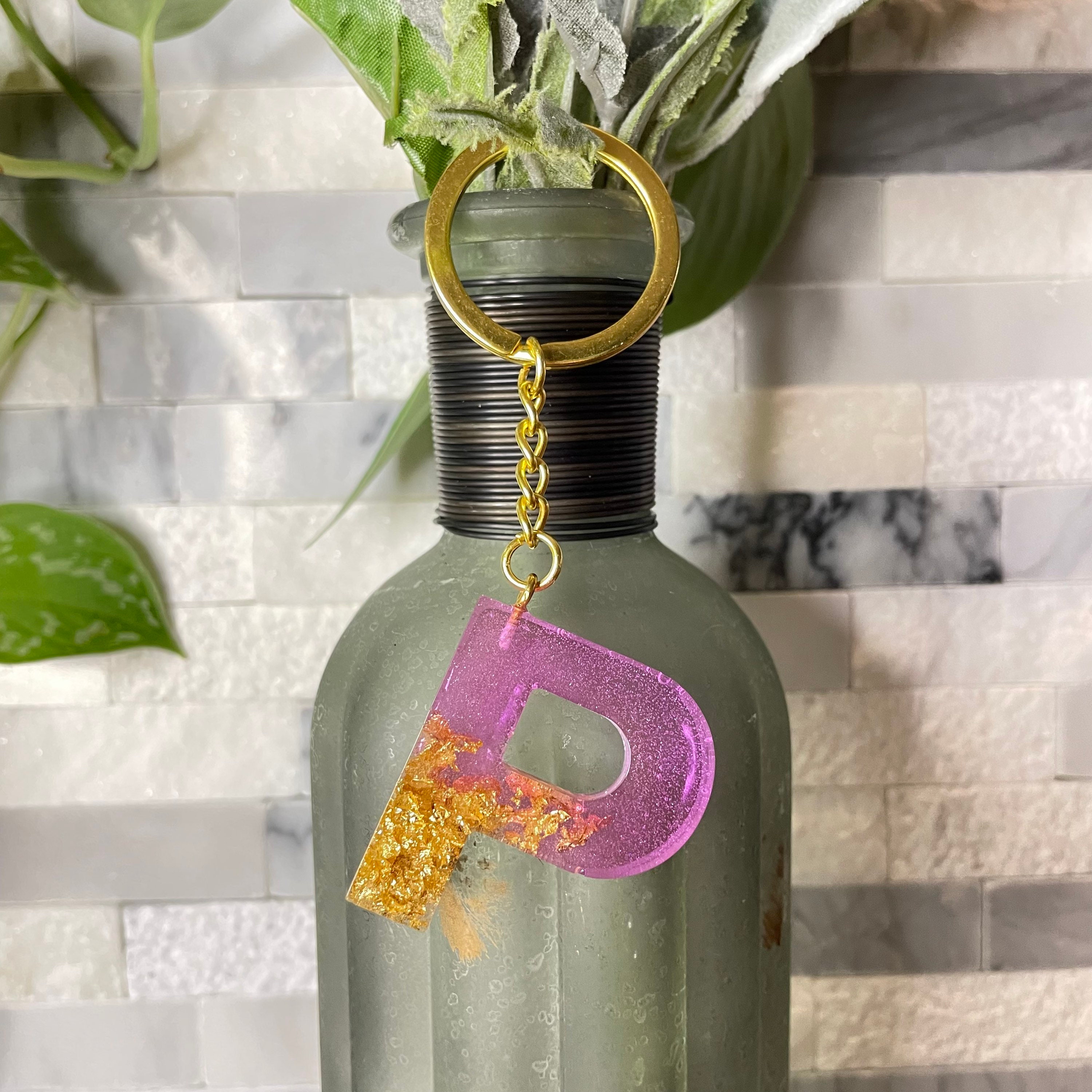 P Letter Keychain - Etsy