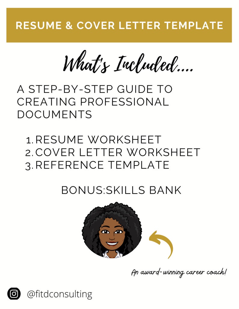 Resume & Cover Letter Template + Worksheet |word Doc | Google Docs ...