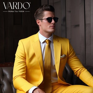 Dapper Yellow Two Piece Suit for Men – Stand Out in Style at Every ...