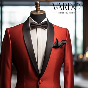Classic Red Two-piece Tuxedo Suit for Men Stylish Formal Wear for Men ...