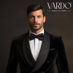 Stylish Men's Black Velvet Jacket - Luxury Formal Blazer for Special ...