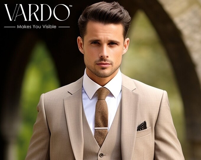 Light Brown Three Piece Suit for Men - Wedding, Business, and Special ...