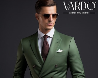 Classic Rust Double Breasted Suit for Men Stylish Suit Tailored Fit, the Rising Sun Store, Vardo ...