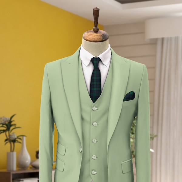 Sage Green 3 Piece Suit - Etsy