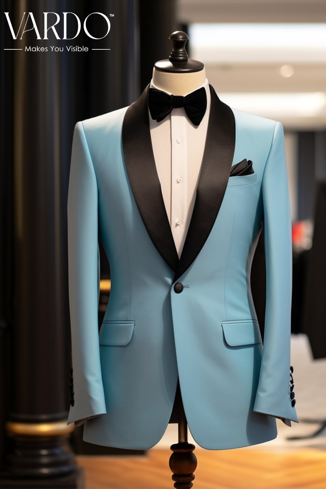 Sky Blue Tuxedo Suit for Men - Elegant Formal Wear for Special Occasions- Tailored Suit - the ...