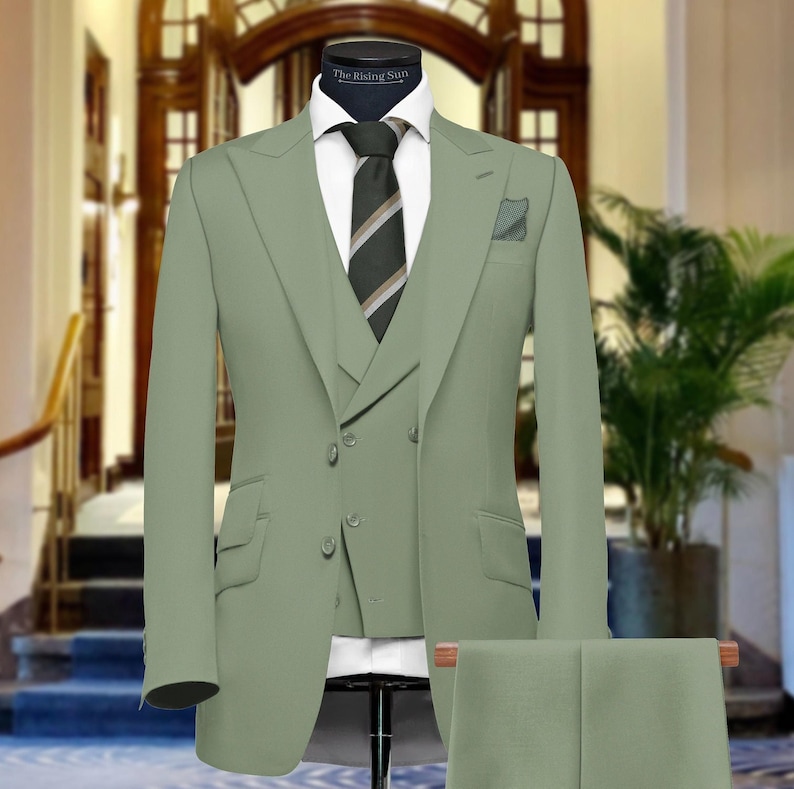 Men Suits Suits for Men Light Green Three Piece Wedding Suit - Etsy