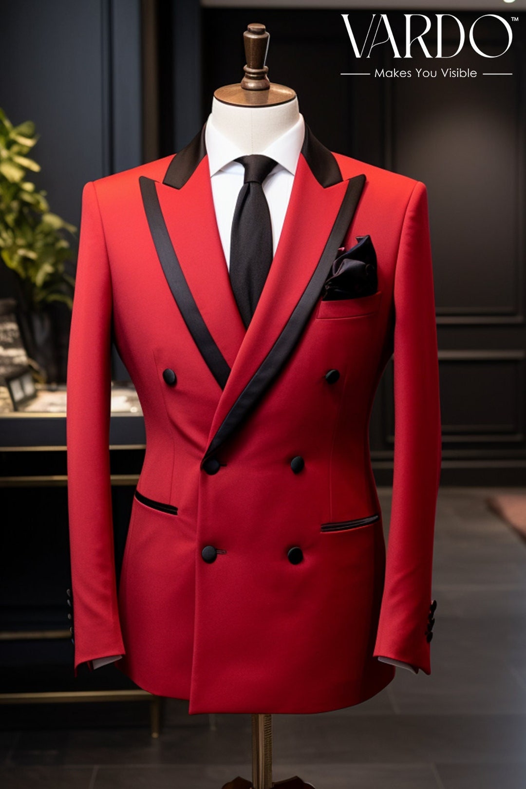 Classic Style Red Double Breasted Suit for Men - Elegant Suit ...