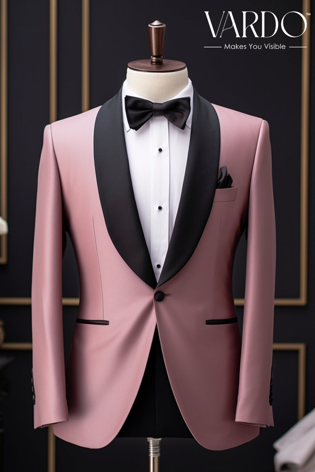 Elegant Dusty Rose Tuxedo Suit for Men Wedding, Prom, Formal Events ...