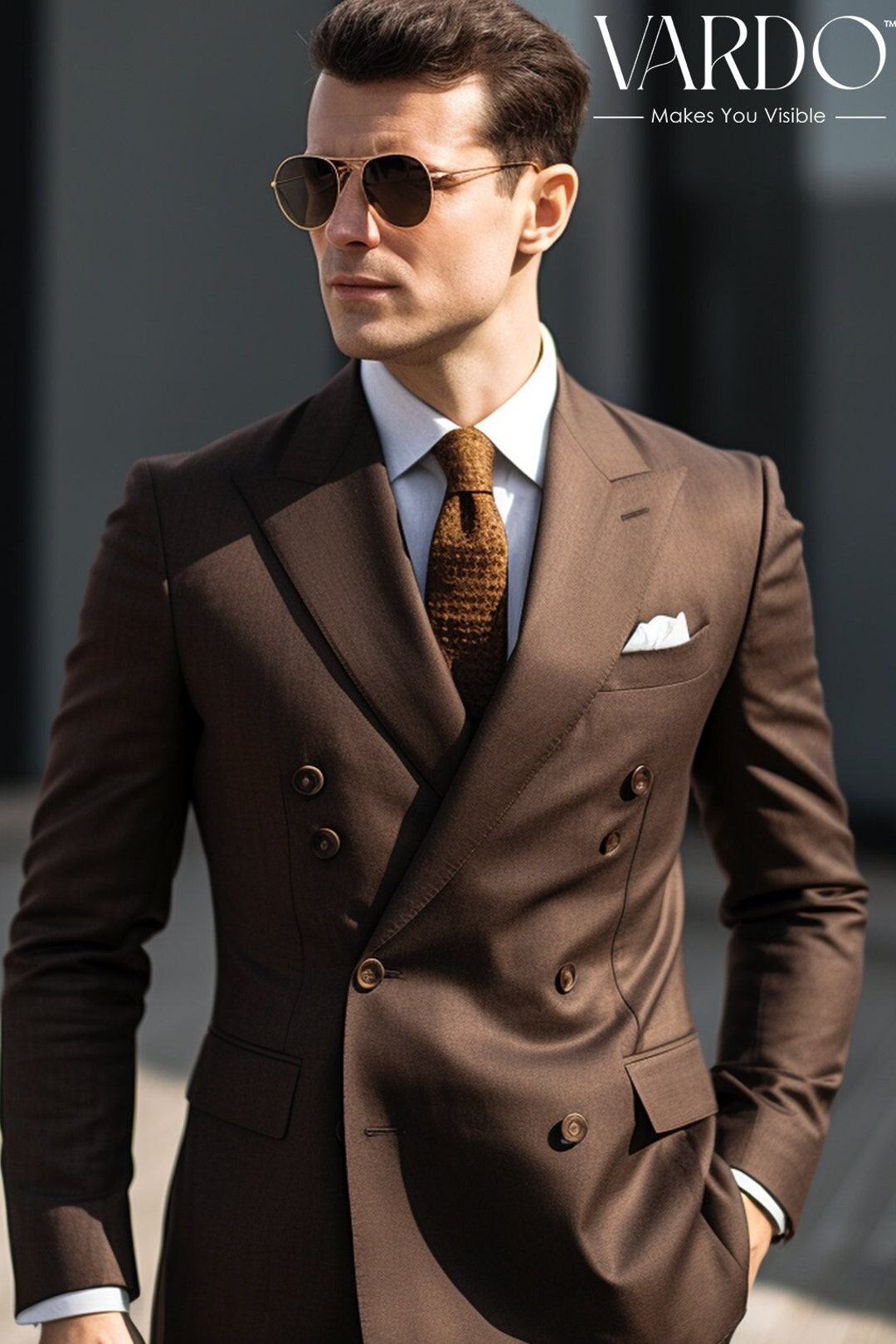 Coffee Brown Double Breasted Suit: Men's Formal Business Attire - Etsy