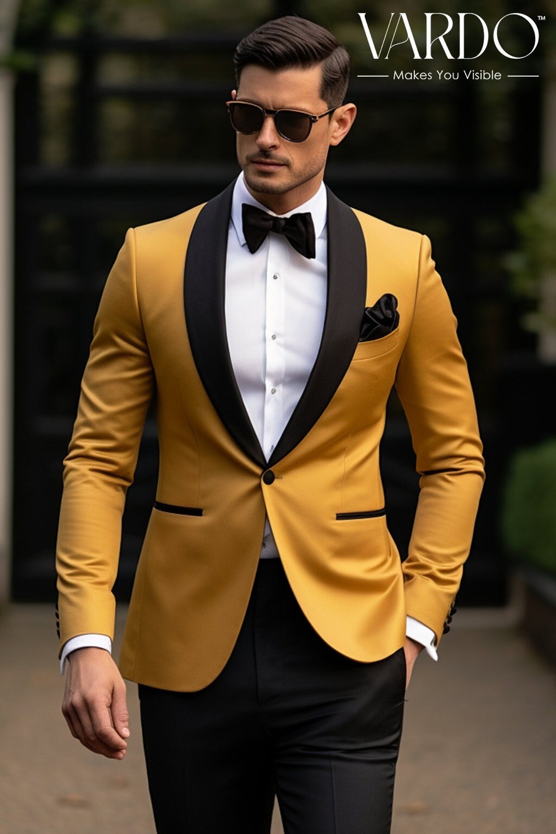 Mustard Yellow Two Piece Tuxedo Suit for Men Tailored Fit, the Rising ...