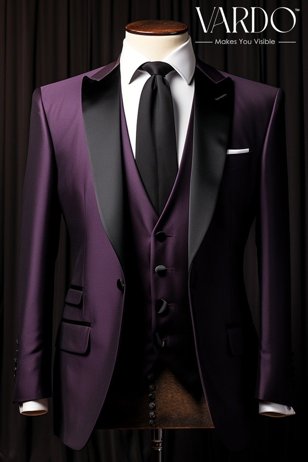 Elegant Purple Tuxedo Suit for Men- Stylish Wedding & Formal Occasion ...