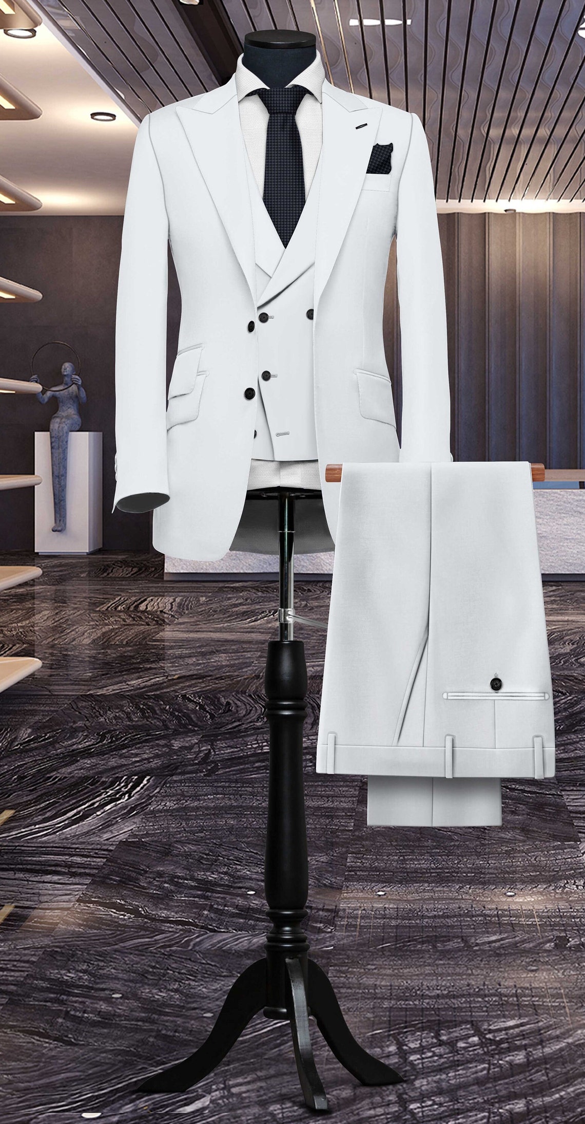 Men Suits Suits for Men White Three Piece Wedding Suit - Etsy