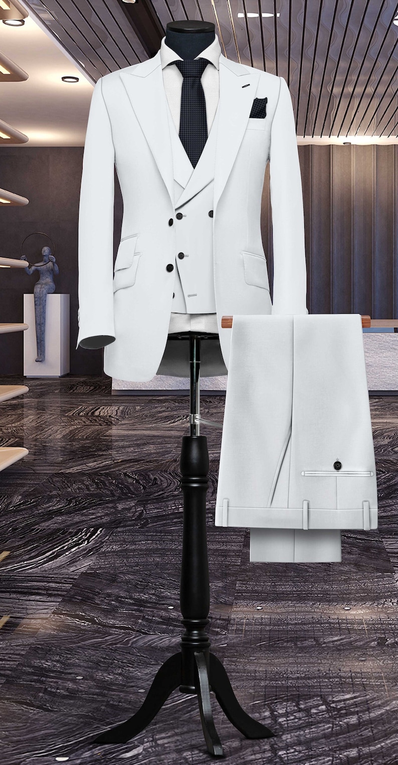 Men Suits Suits for Men White Three Piece Wedding Suit - Etsy