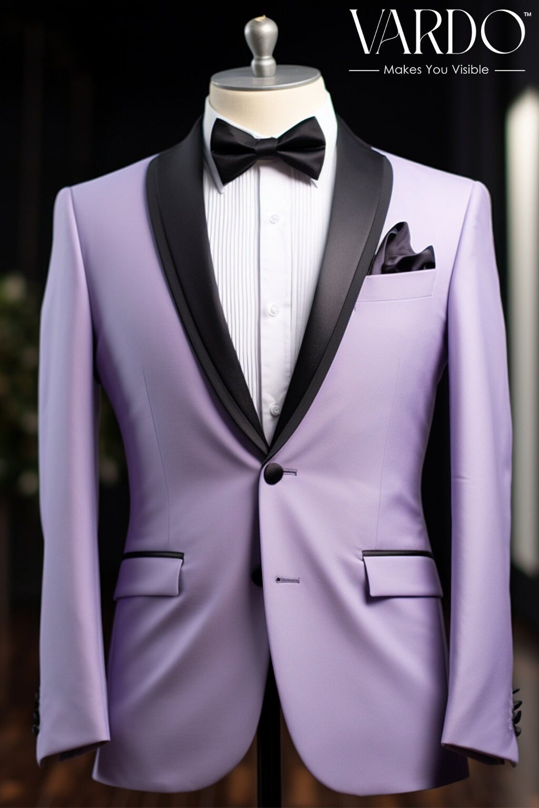 Elegant Light Purple Tuxedo Suit for Men Classic Formal tailored Suit ...