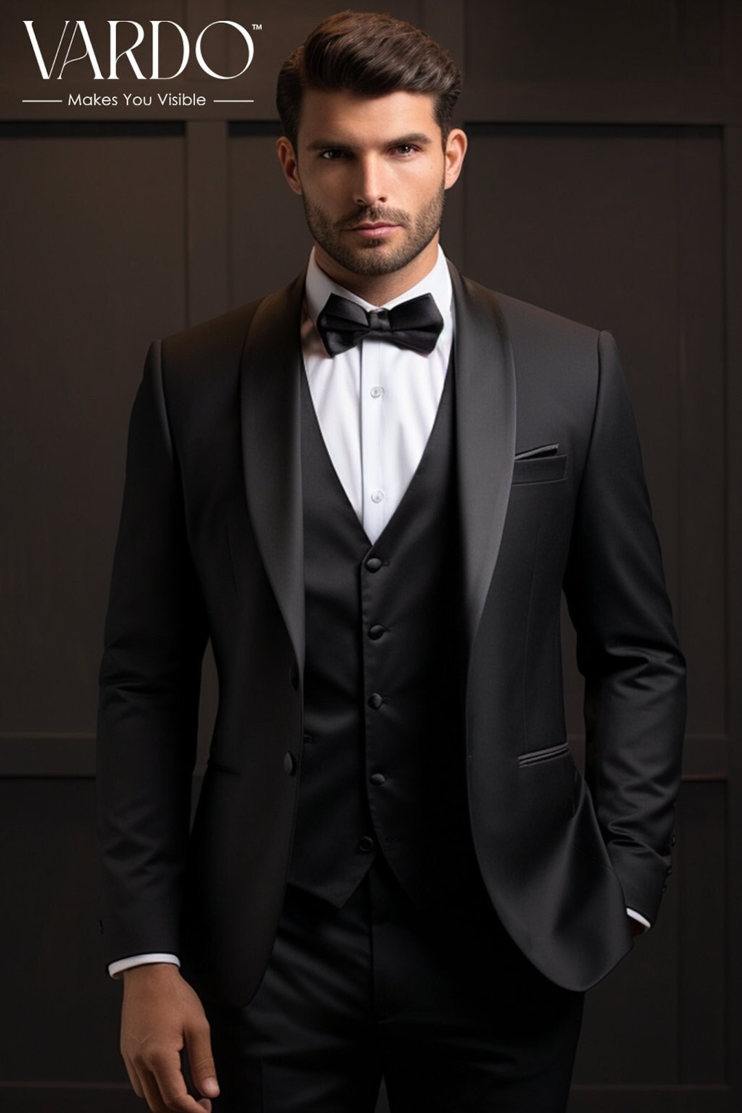 Elegant Men S Black Tuxedo Suit Classic Formal Attire For Special