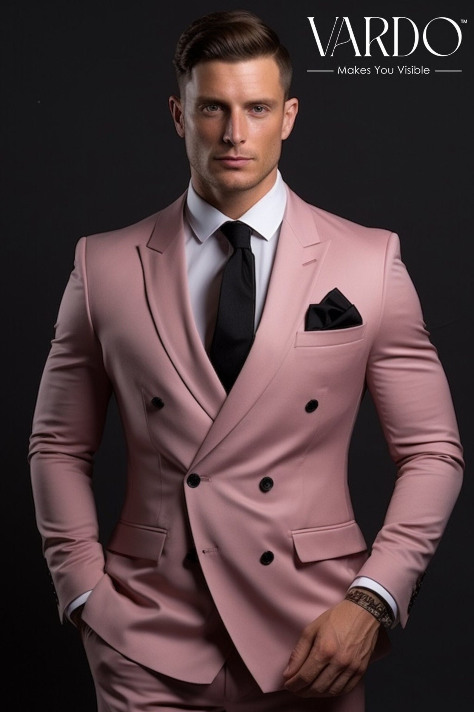 Men’s Double-breasted Dusty Rose Suit – Refined Pastel Tailoring - Etsy