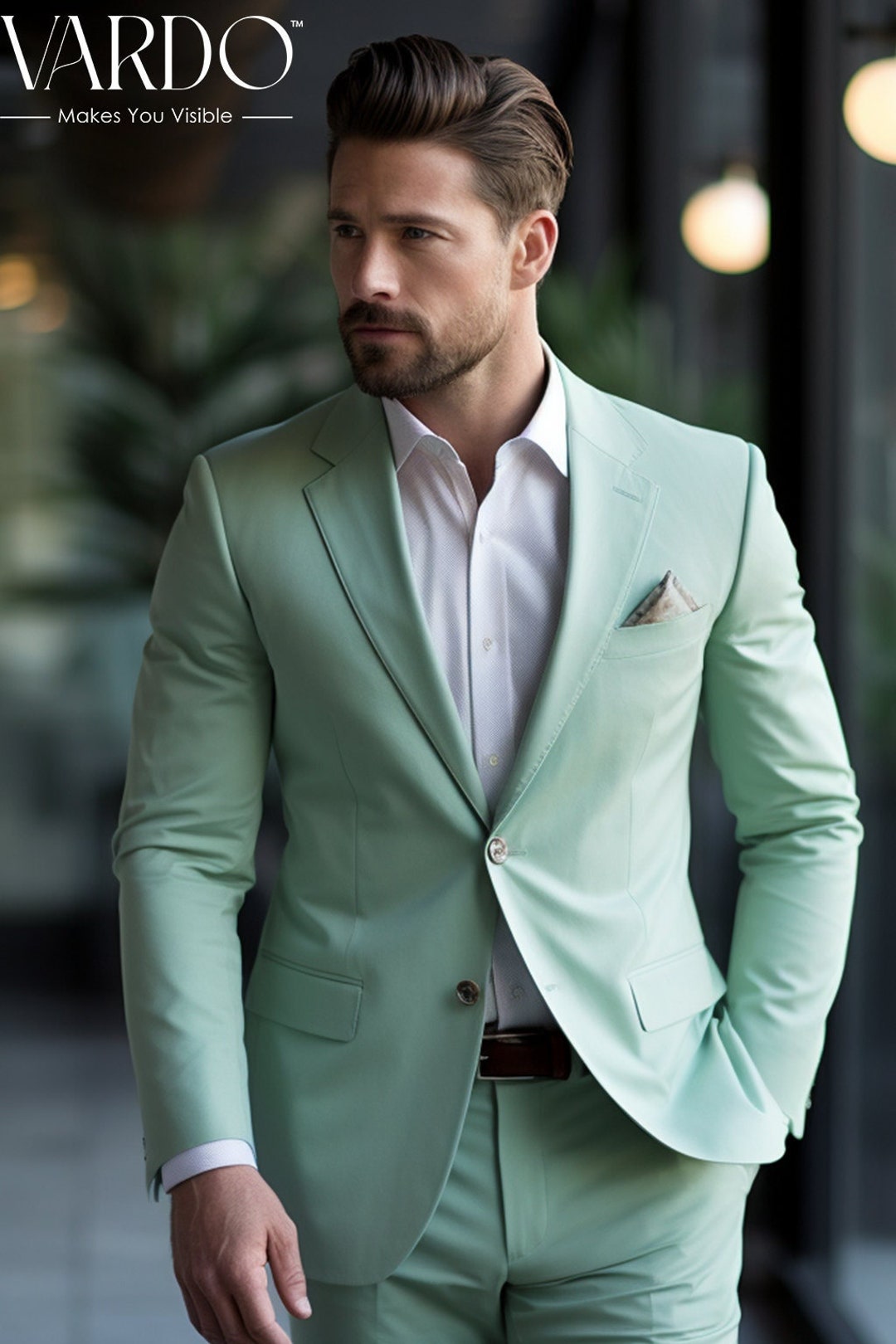 Mint Green Two Piece Suit for Men Stylish and Sophisticated Formal ...