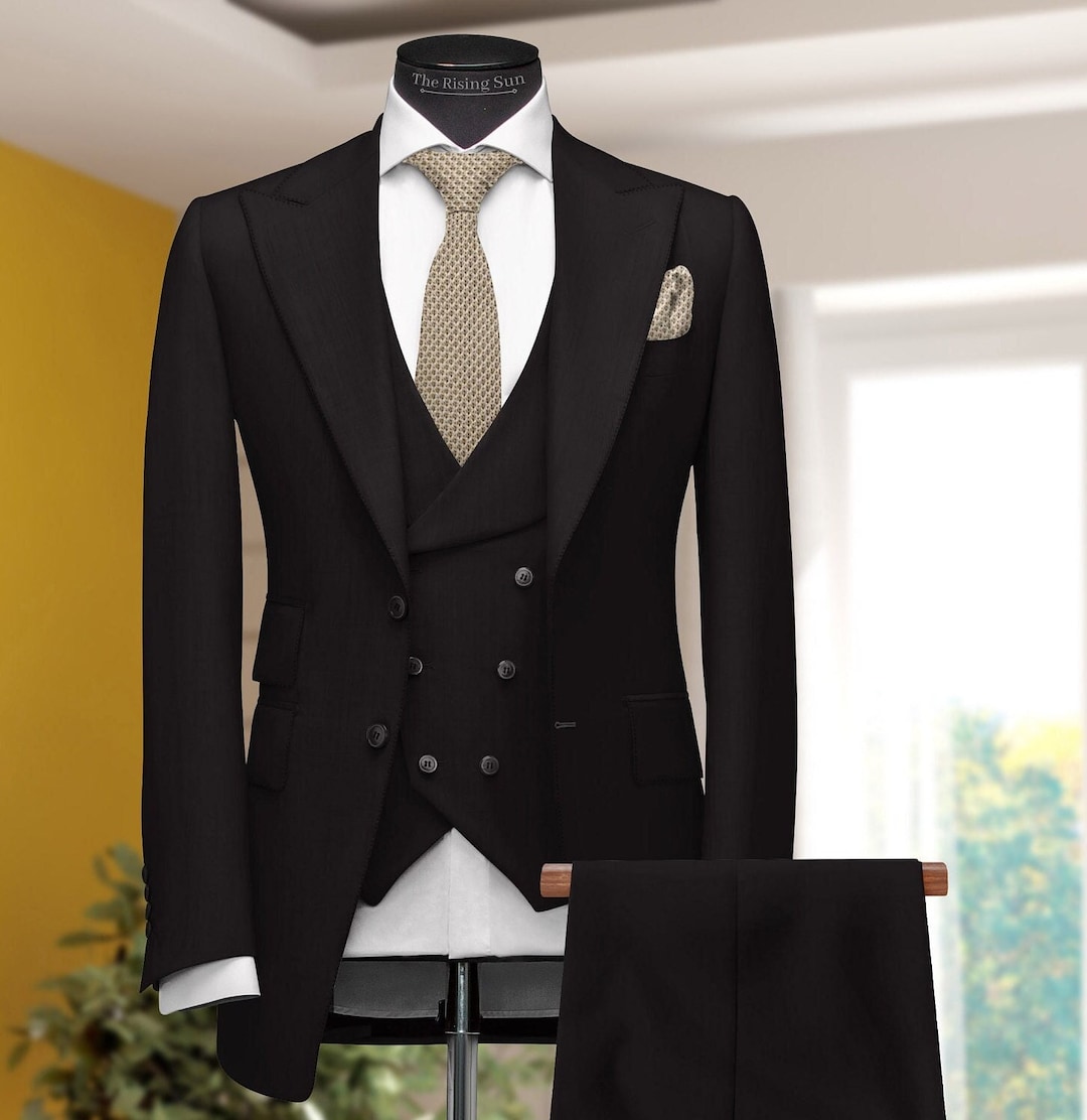Men Suits, Suits for Men Coffee Brown Three Piece Wedding Suit, Formal ...