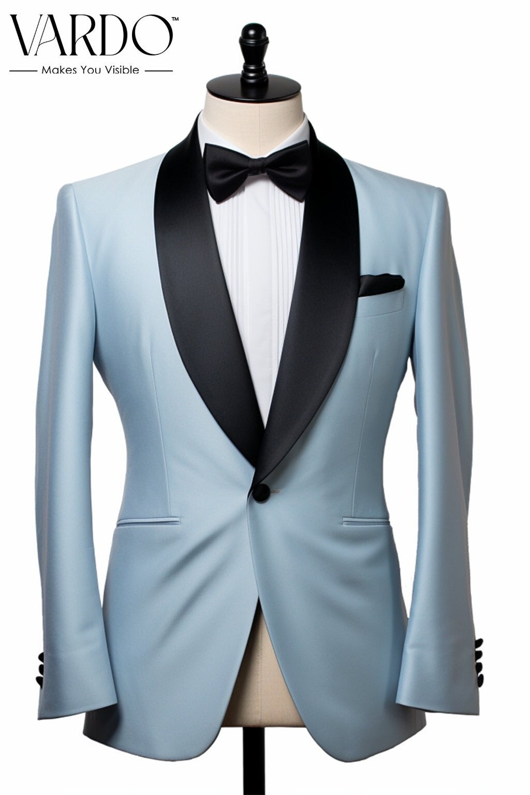 Stylish Sky Blue Tuxedo Suit for Men Premium Formal Attire Tailored Suit the Rising Sun Store ...